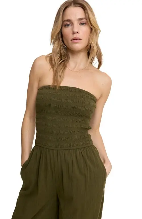 NOBODY'S CHILD Carly Strapless Cotton Jumpsuit