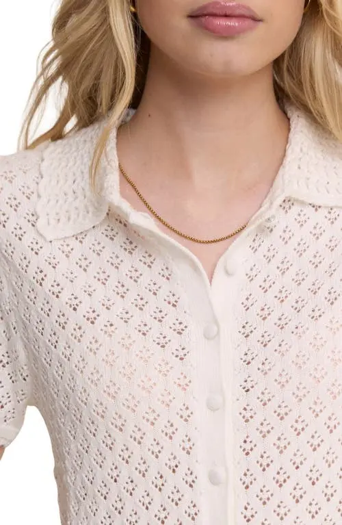 NOBODY'S CHILD Open Knit Short Sleeve Cardigan