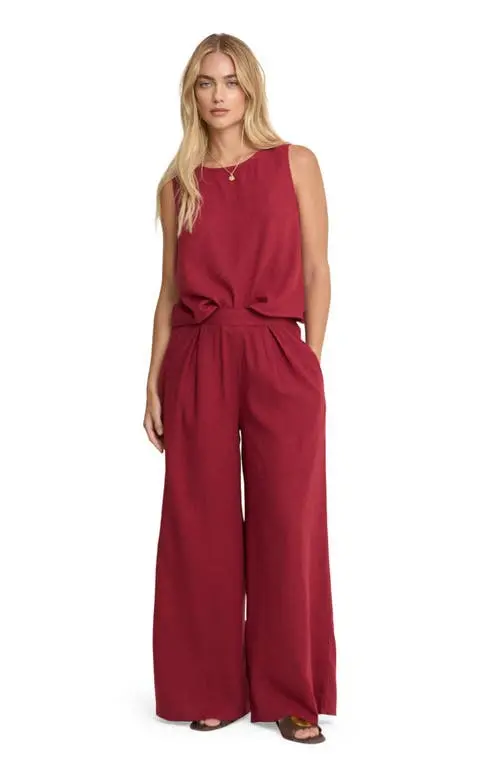 NOBODY'S CHILD Linen Blend Wide Leg Pants