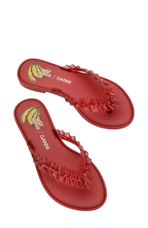 Melissa X Ganni Slim Flip Flop - Red