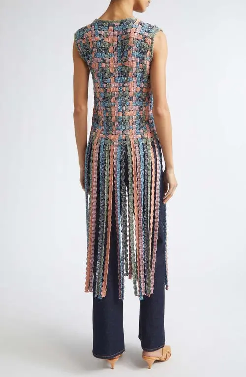 Ulla Johnson Victoria Macramé Knit Cotton Fringe Tank