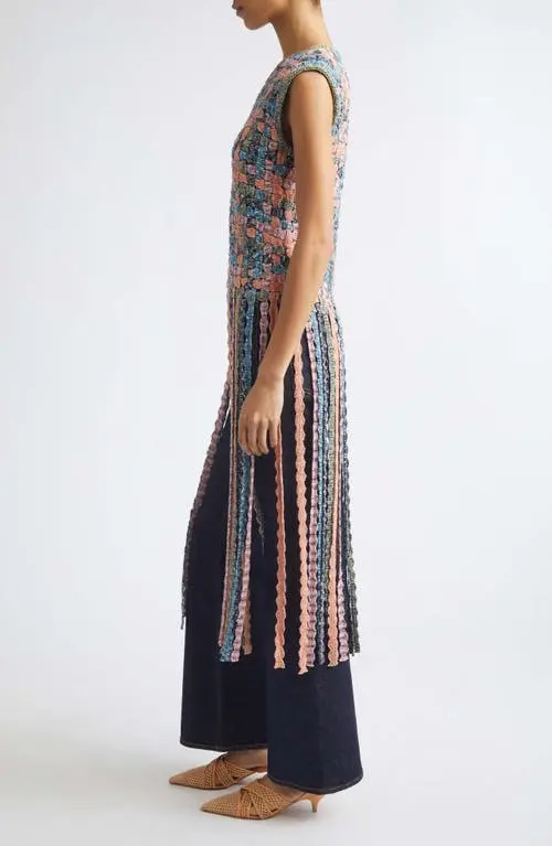 Ulla Johnson Victoria Macramé Knit Cotton Fringe Tank