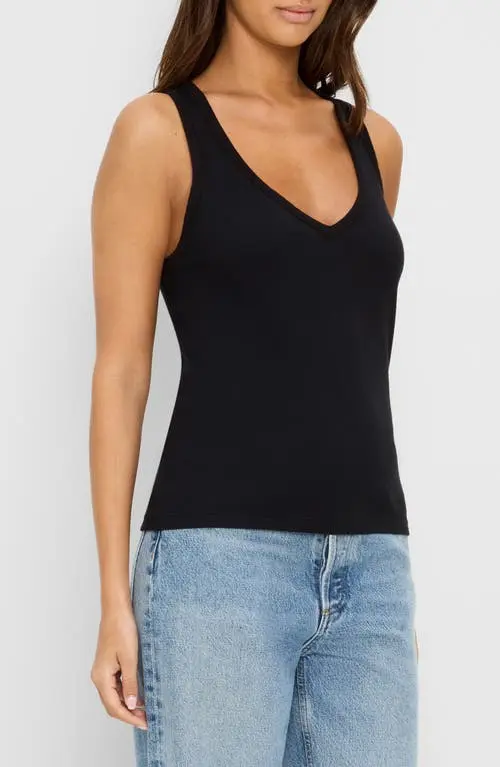 Michael Stars Ivara Racerback Rib Tank - Black