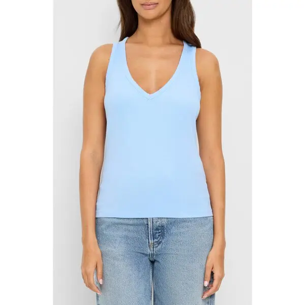 Michael Stars Ivara Racerback Rib Tank - Sky