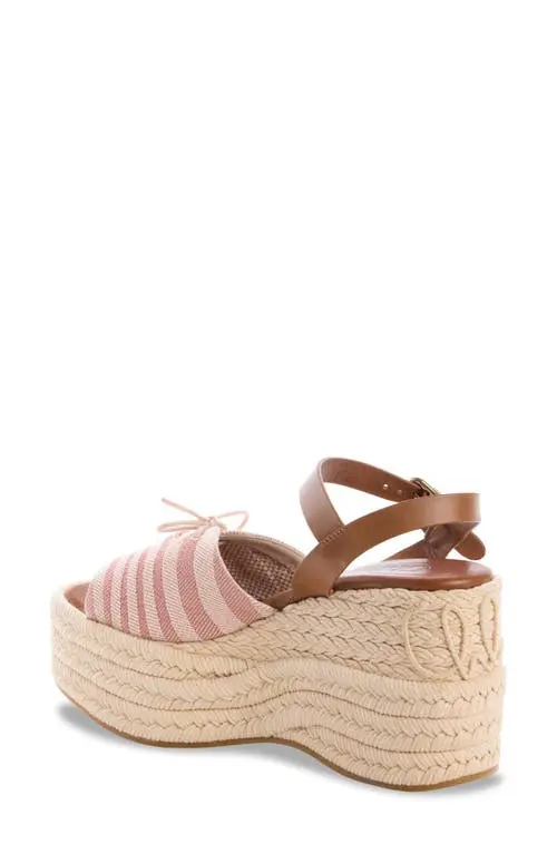 Chloé Isla Striped Espadrille Platform Wedge Sandals