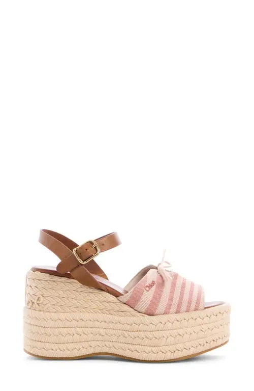 Chloé Isla Striped Espadrille Platform Wedge Sandals