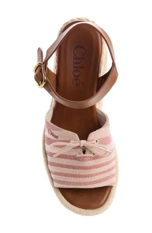 Chloé Isla Striped Espadrille Platform Wedge Sandals