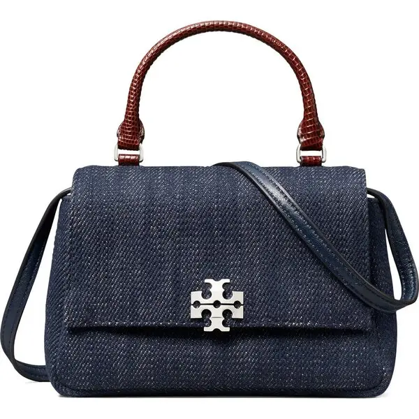 Tory Burch Charlie Denim Top Handle Bag