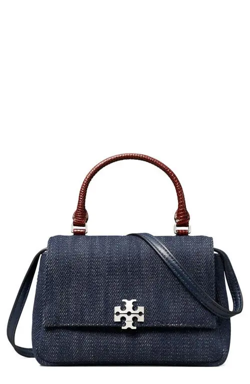 Tory Burch Charlie Denim Top Handle Bag - Midnight