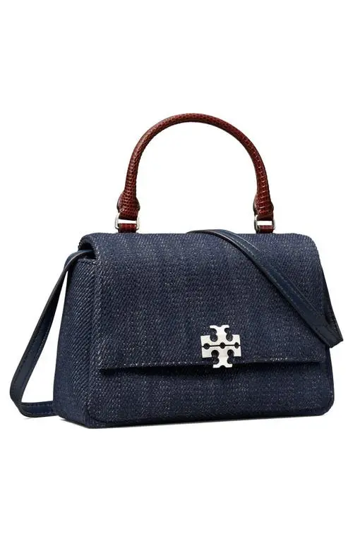 Tory Burch Charlie Denim Top Handle Bag - Midnight