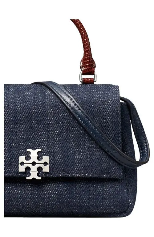 Tory Burch Charlie Denim Top Handle Bag - Midnight