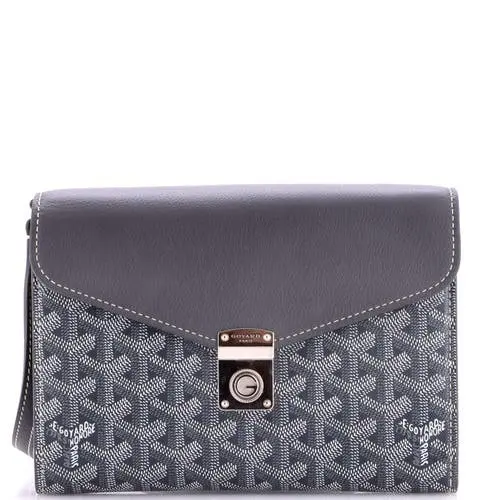 Goyard Chypre Wallet On Strap Coated Canvas With Leather - Gray