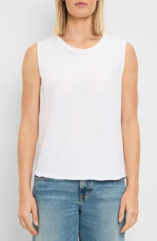 Michael Stars Supima Cotton Slub Jersey Tank - White