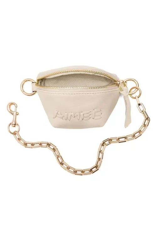AIMEE Zip Sling Leather Bag Charm - Limestone