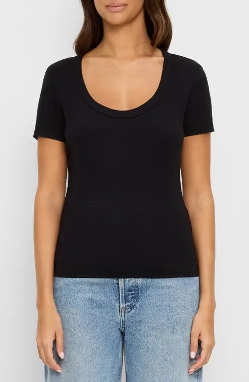 Michael Stars Calla Scoop Neck T-shirt - Black