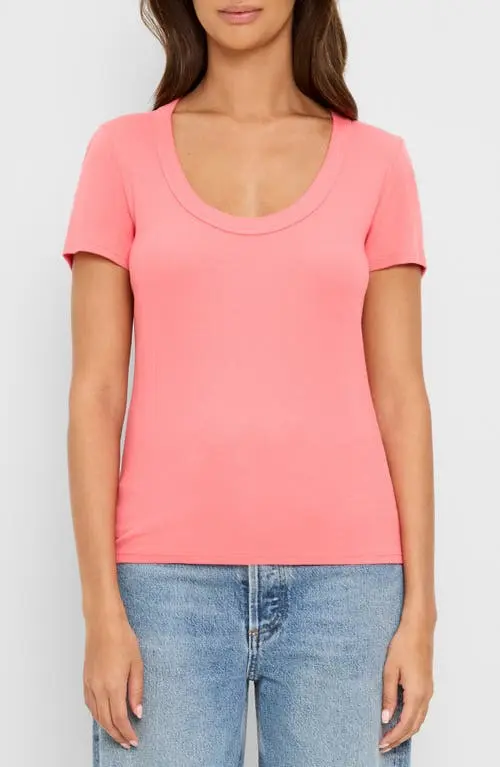 Michael Stars Calla Scoop Neck T-shirt - Coral Sherbet