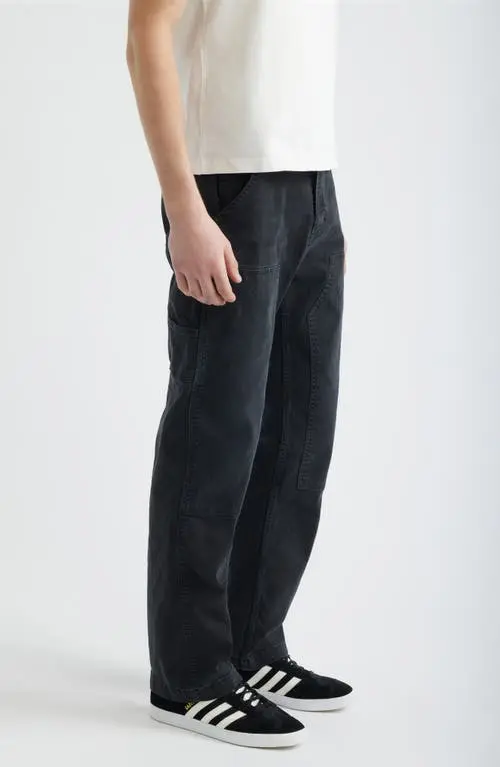 CORRIDOR Double Knee Stretch Cotton Carpenter Pants - Black
