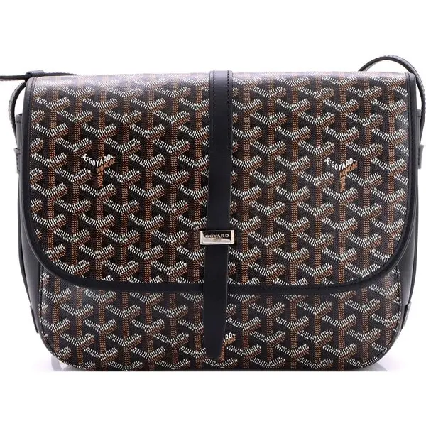 Goyard Belvedere Ii Messenger Bag Coated Canvas Mm - Black