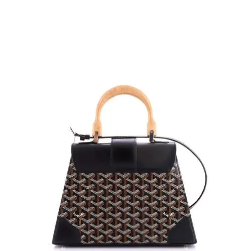 Goyard Saigon Top Handle Bag Coated Canvas With Leather Pm - Black