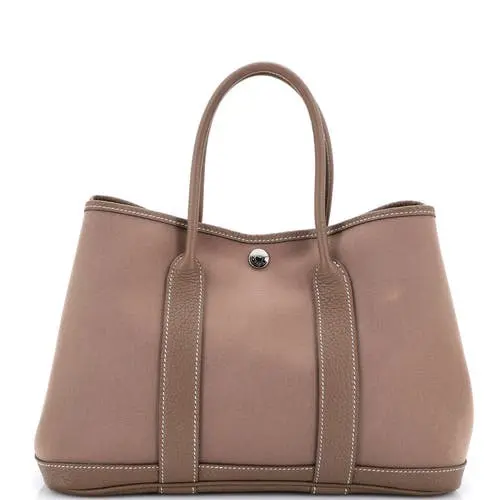 Hermès Garden Party Tote Toile And Leather 30 - Grey