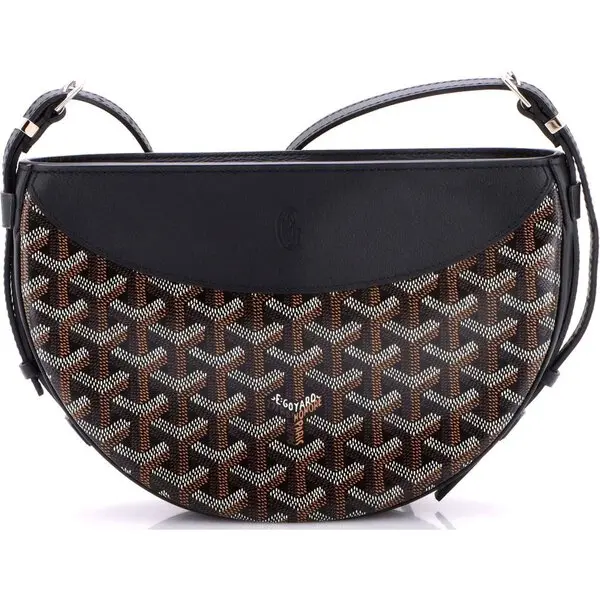 Goyard Hirondelle Shoulder Bag Coated Canvas And Leather - Black