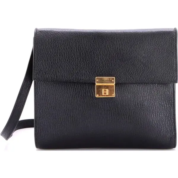 Hermès Clic Wallet On Strap Chevre Mysore 16 - Black