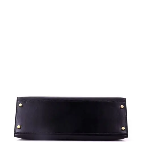 Hermès Kelly Handbag Black Box Calf With Gold Hardware 32 - Noir