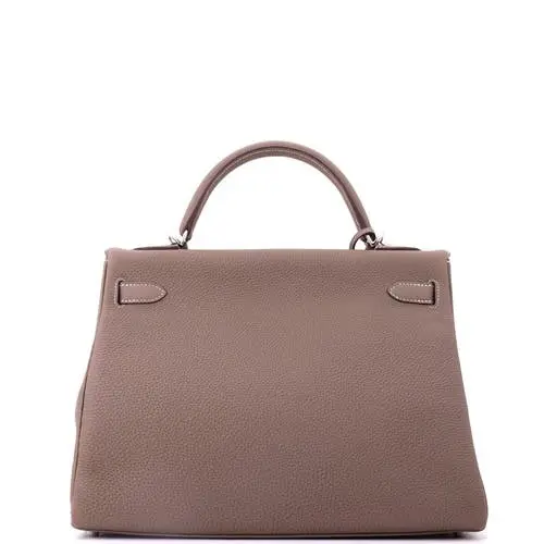 Hermès Kelly Handbag Grey Togo With Palladium Hardware 32 - Etoupe