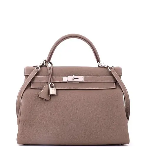 Hermès Kelly Handbag Togo With Palladium Hardware 32 - Grey