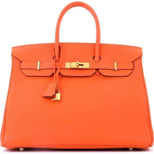 Hermès Birkin Handbag Orange Togo With Gold Hardware 35 - Feu