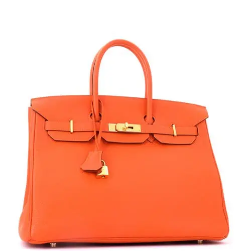 Hermès Birkin Handbag Orange Togo With Gold Hardware 35