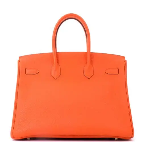 Hermès Birkin Handbag Orange Togo With Gold Hardware 35