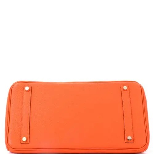 Hermès Birkin Handbag Orange Togo With Gold Hardware 35