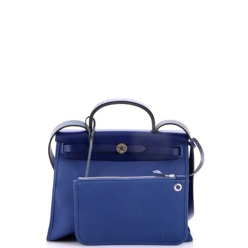 Hermès Herbag Zip Leather And Toile 31 - Blue