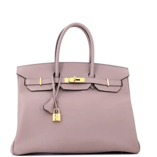 Hermès Birkin Handbag Grey Epsom With Gold Hardware 35