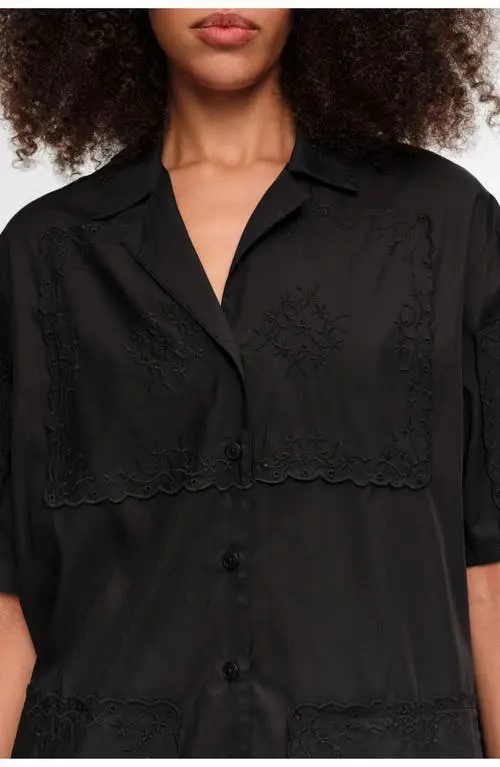 Bimba Y Lola Embroidered Scarf Patchwork Shirt