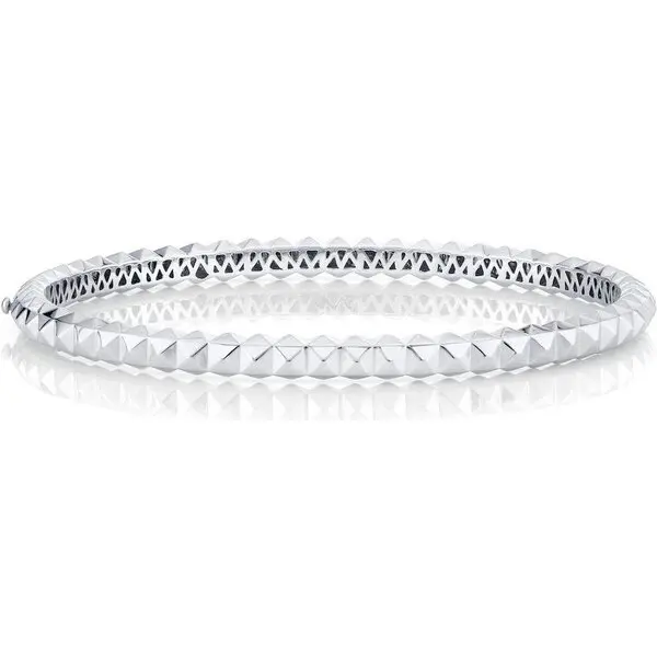 MICHAEL M Tetra 3d Hinged Bangle Bracelet - Silver