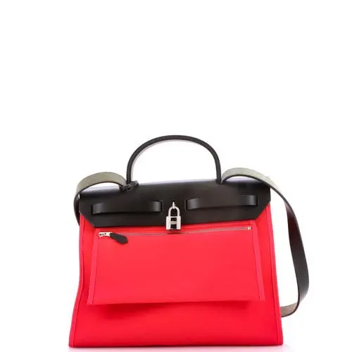 Hermès Herbag Zip Leather And Toile 31