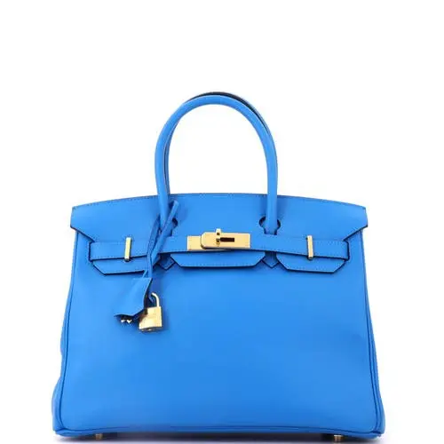 Hermès Birkin Handbag Epsom With Gold Hardware 30 - Blue