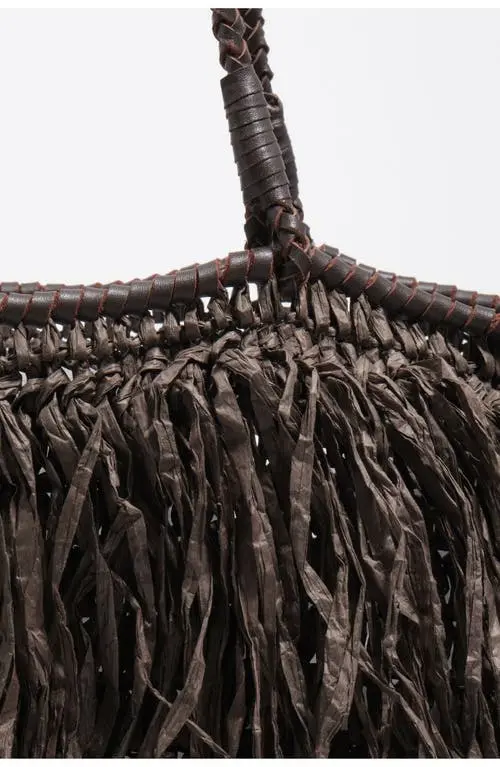 Bimba Y Lola Large Raffia-effect Shopper Bag - Chocolate