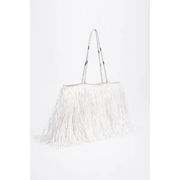 Bimba Y Lola Large Raffia-effect Shopper Bag - White