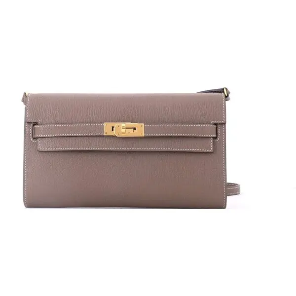 Hermès Kelly To Go Wallet Chevre Mysore - Etoupe