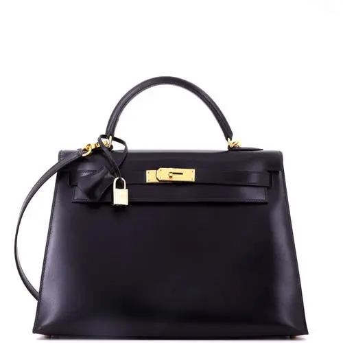 Hermès Kelly Handbag Box Calf With Gold Hardware 32 - Black