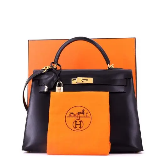 Hermès Kelly Handbag Box Calf With Gold Hardware 32 - Black