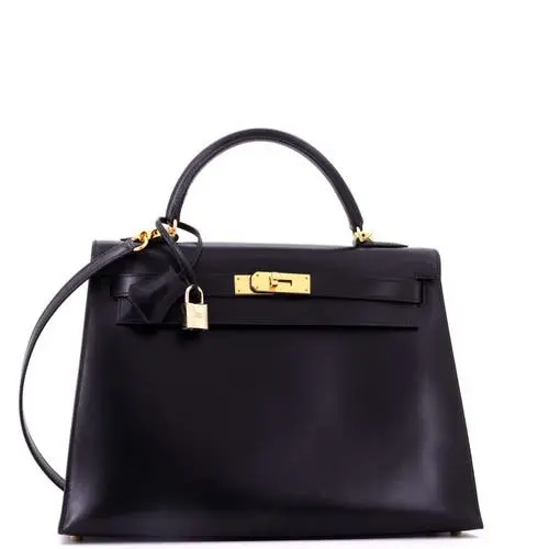 Hermès Kelly Handbag Box Calf With Gold Hardware 32 - Black