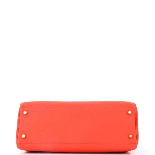 Hermès Kelly Handbag Orange Togo With Gold Hardware 32