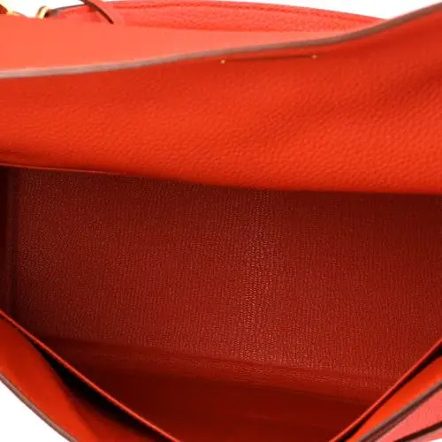 Hermès Kelly Handbag Orange Togo With Gold Hardware 32