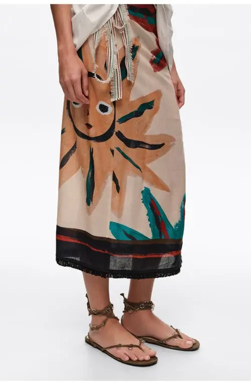 Bimba Y Lola Positional Sun Midi Wrap Skirt