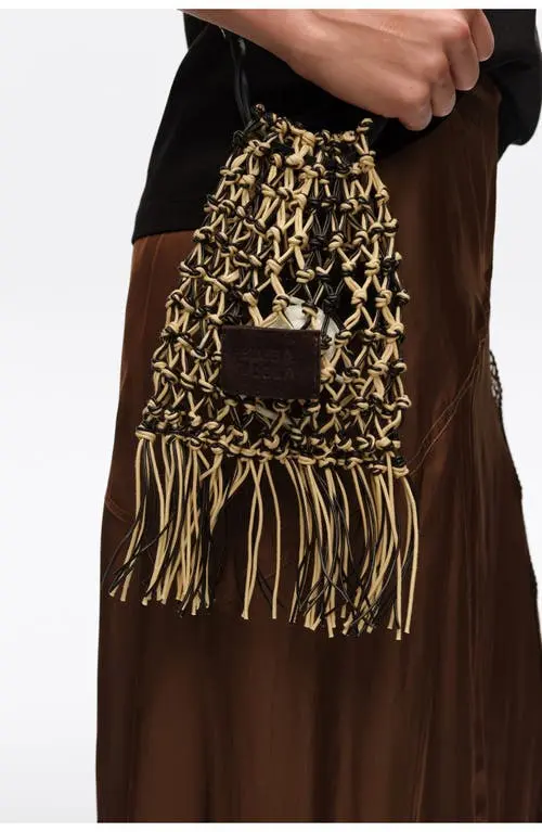 Bimba Y Lola Small Braided Leather Bag With Drawstring Closure - Vanilla