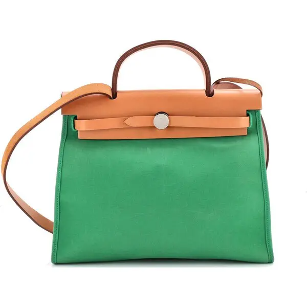 Hermès Herbag Zip Leather And Toile 31 - Cactus